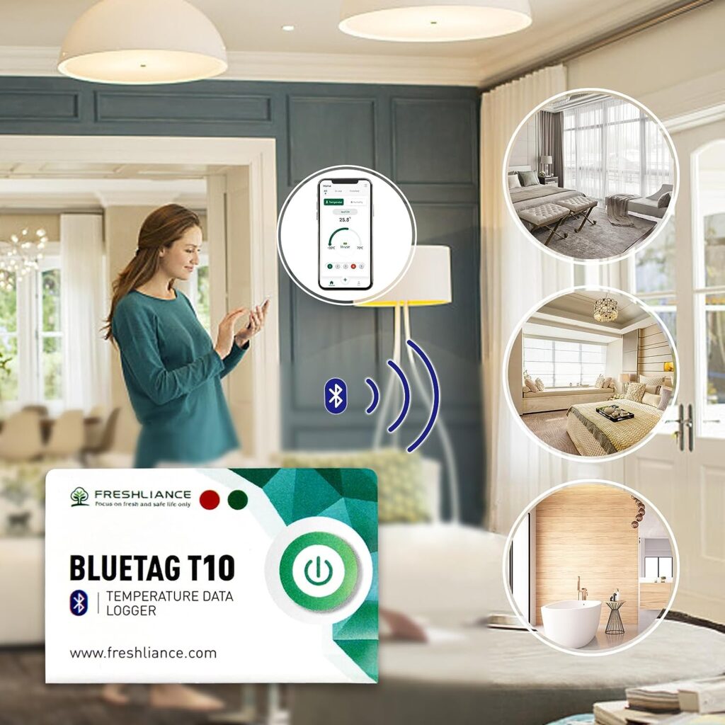 Single Use LCD Logger Freshliance Fresh Tag 1D Temperature Data Logger - 90 Day LCD Monitor With ...