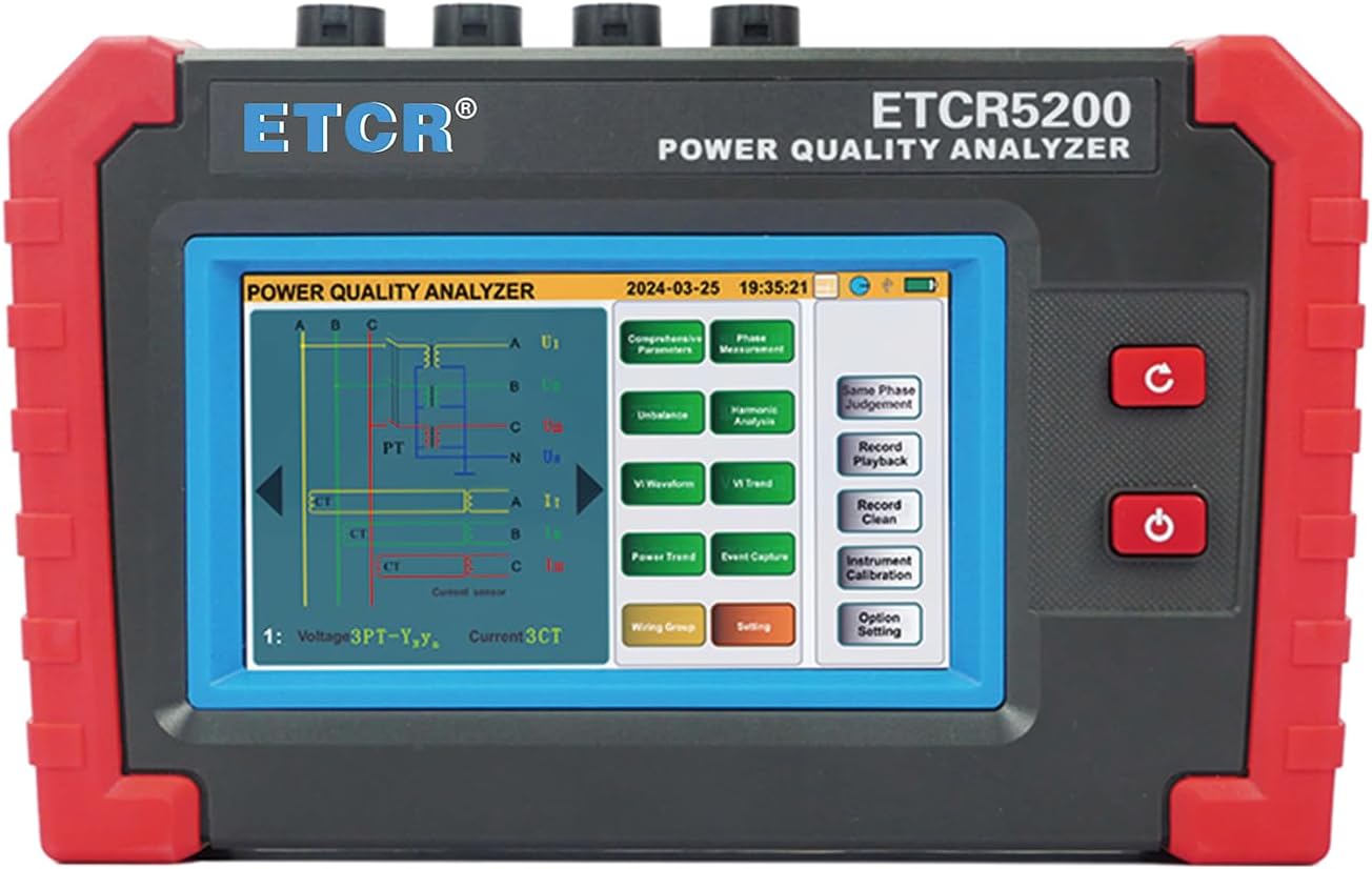 ETCR5200 3 Phase Power Quality Analyzer with 4 PCS ETCR050B Current ...